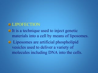 DNA lipofection - Efficiency in invitro and invivo transfection | PPT