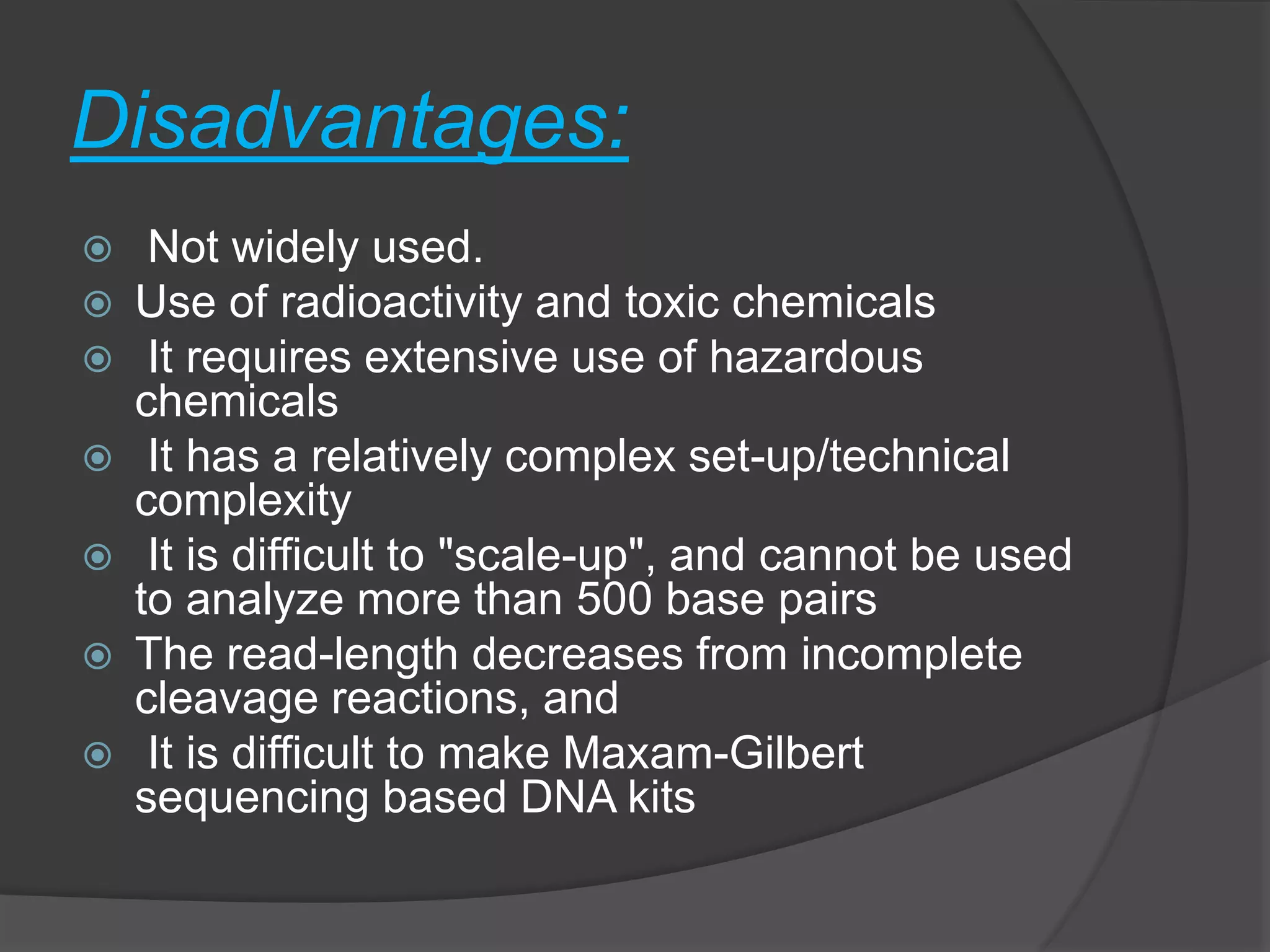 DNA sequencing - Maxam gilbert method | PPTX