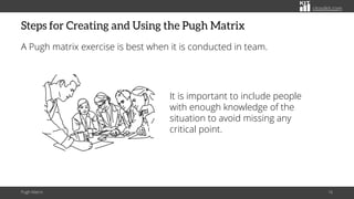 Choosing the Best Alternative Using the Pugh Matrix Method | PPT