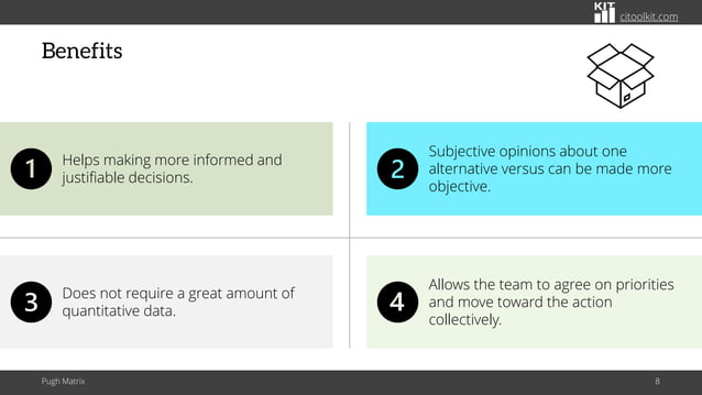 Choosing the Best Alternative Using the Pugh Matrix Method | PPT