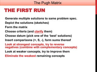 Pugh matrix concept evaluation in Design | PPTX