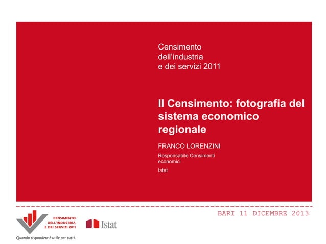 F. Lorenzini - Il Censimento: fotografia del sistema economico regionale | PPT