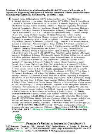 Prasanna's Unlimited Industrial Consultancy | PDF