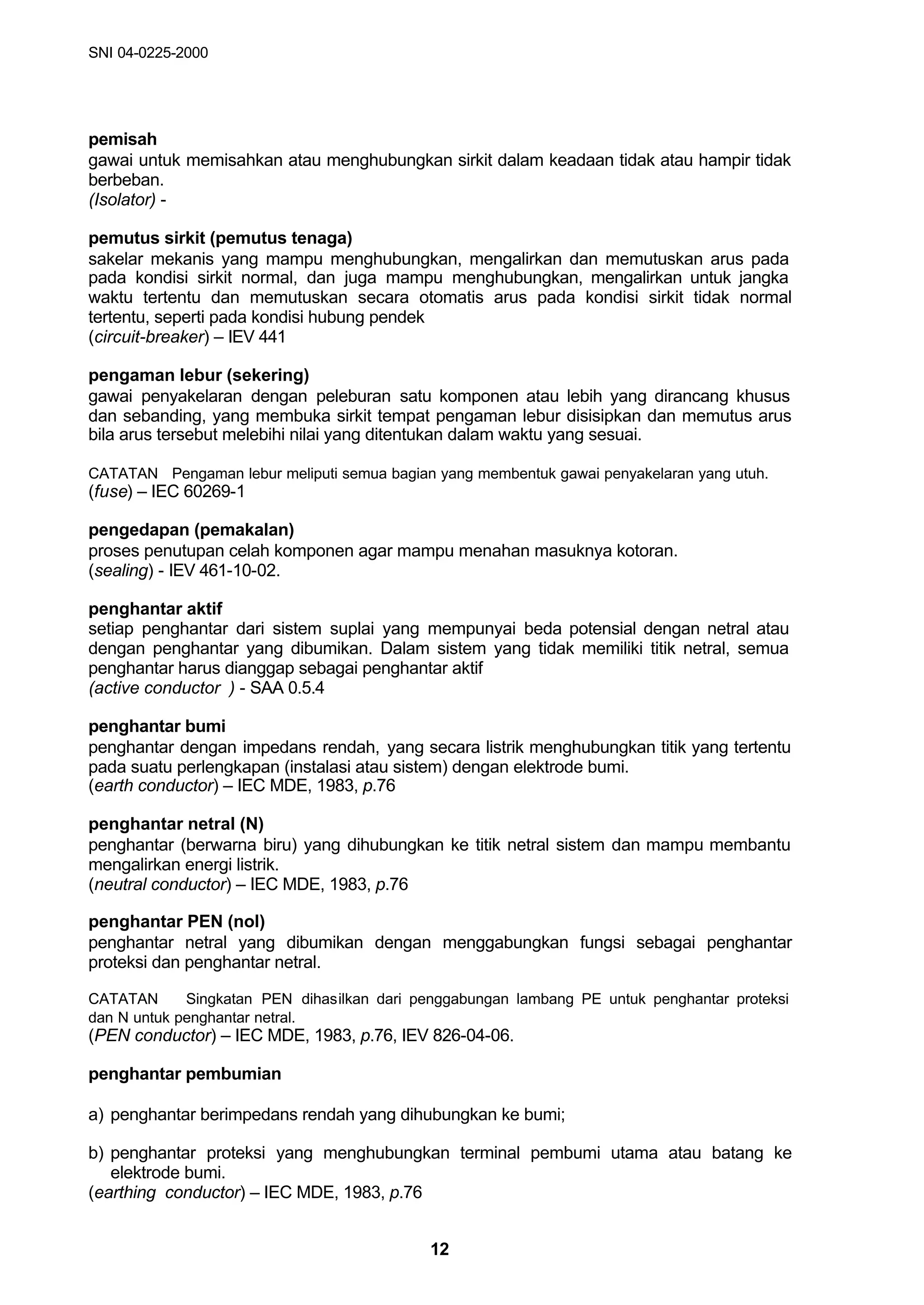 Persyaratan Umum Instalasi Listrik (Puil 2000) | PDF