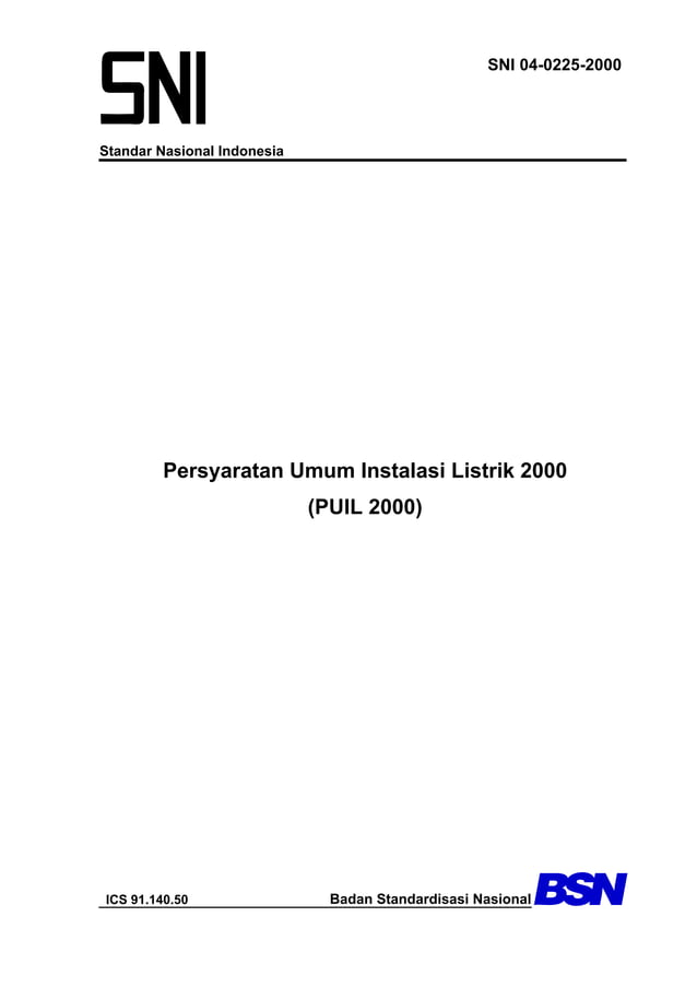 Persyaratan Umum Instalasi Listrik (Puil 2000) | PDF