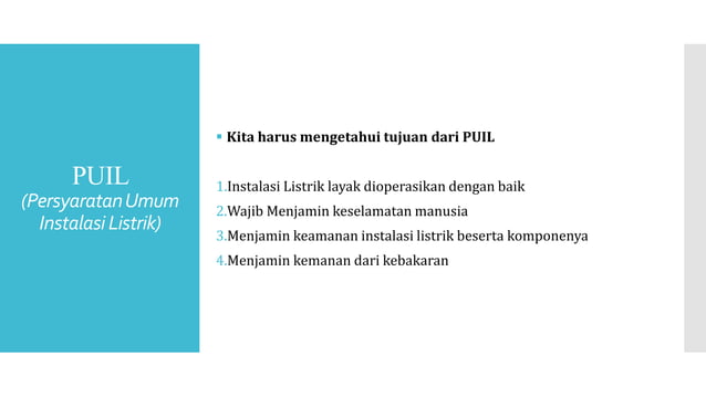 PUIL (persyaratan umum instalasi listrik) | PPTX