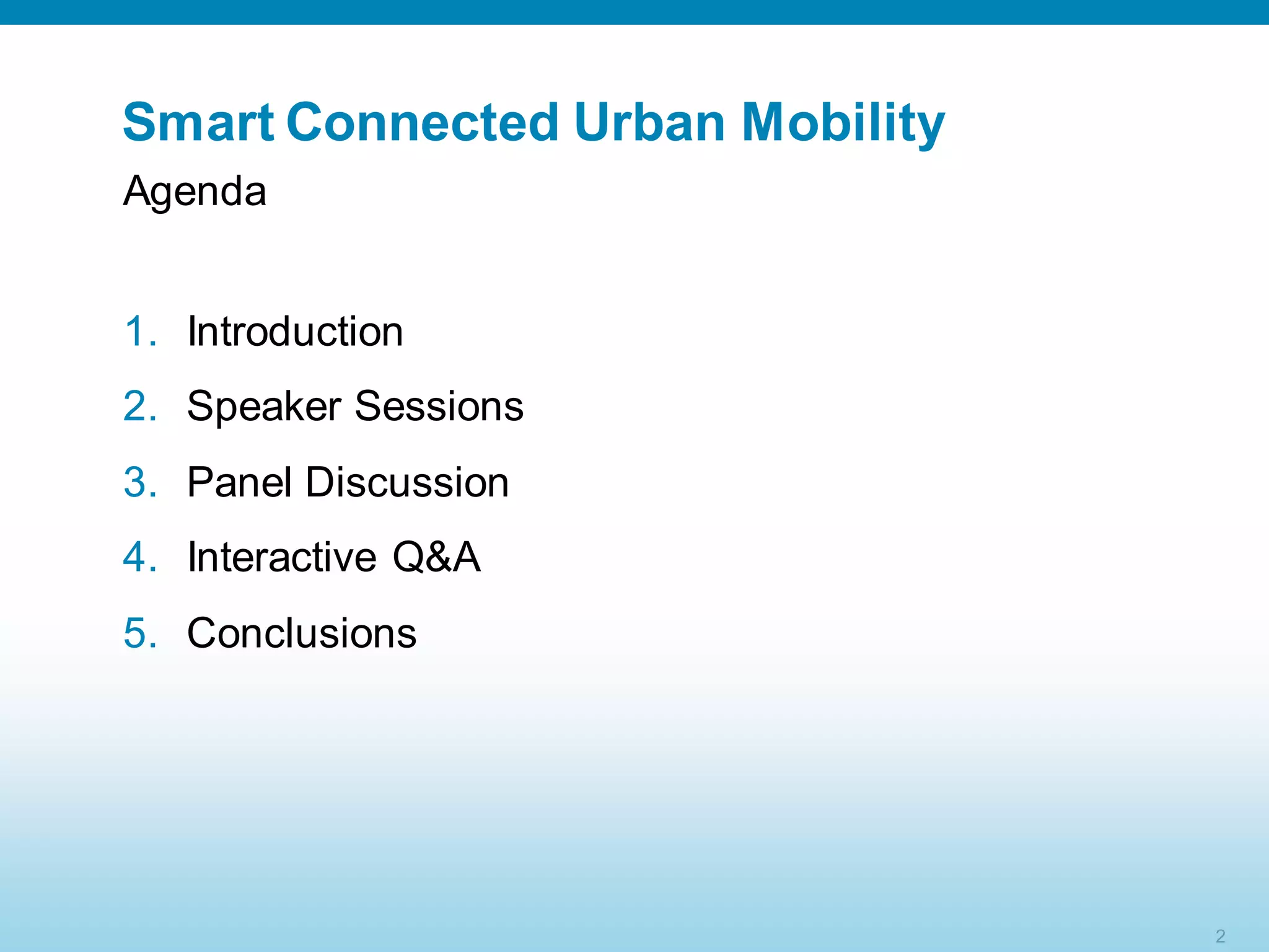 Paul Brubaker - Introduction: Smart and Connected Urban Mobility | PPT