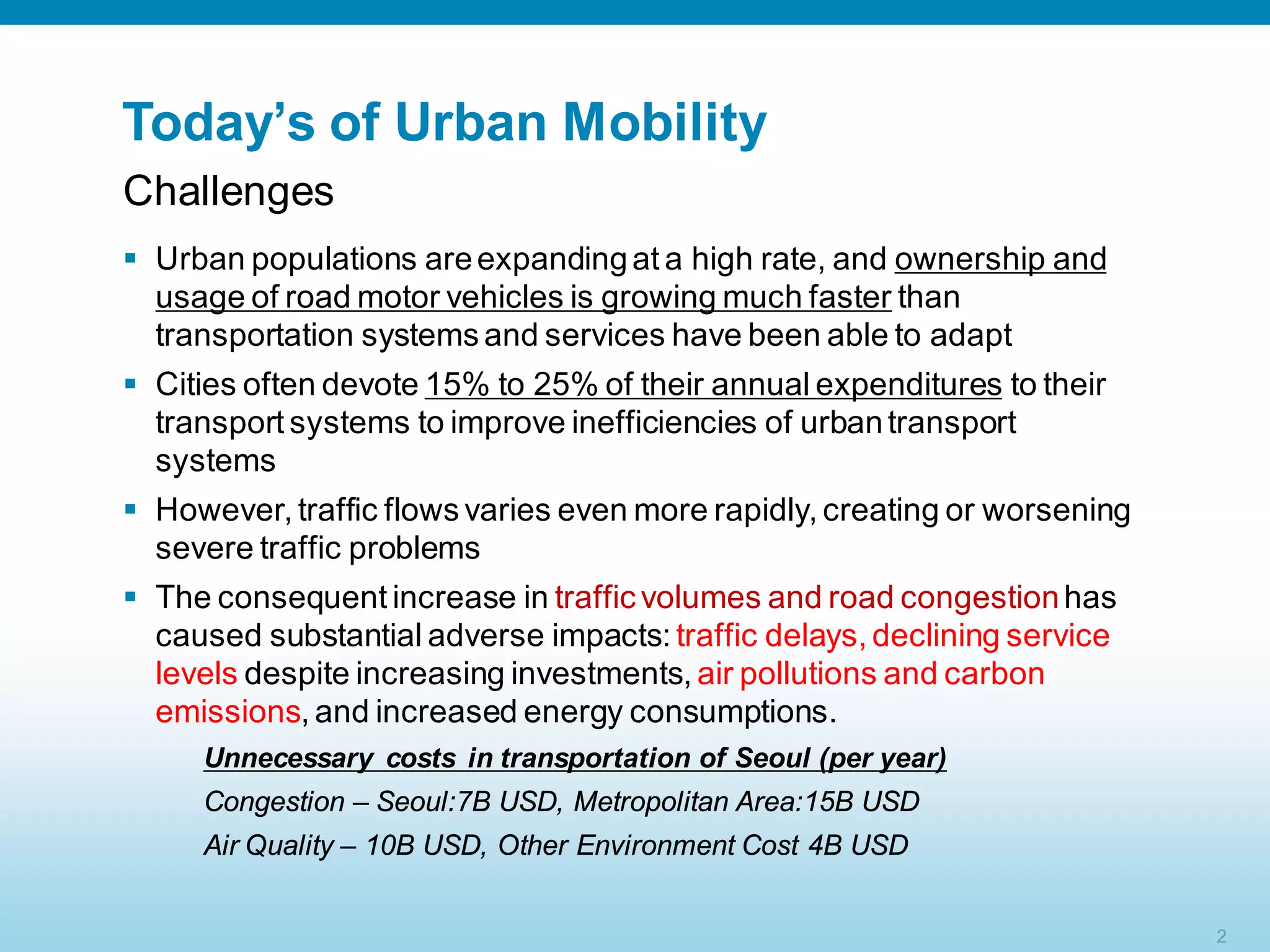 Tony Kim - Smart and Connected Urban Mobility: Concept and Examples in ...