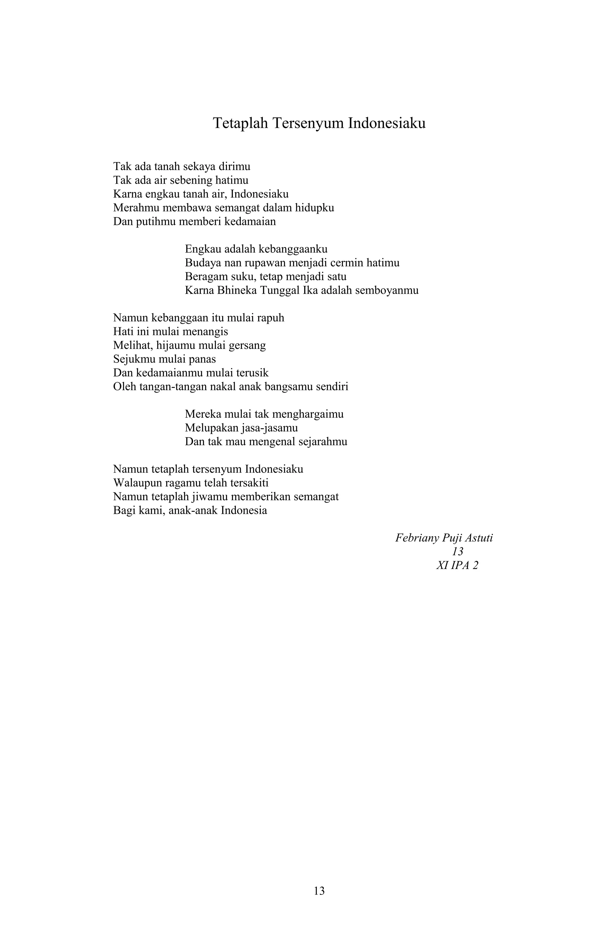 Tetaplah Tersenyum Indonesiaku | DOC