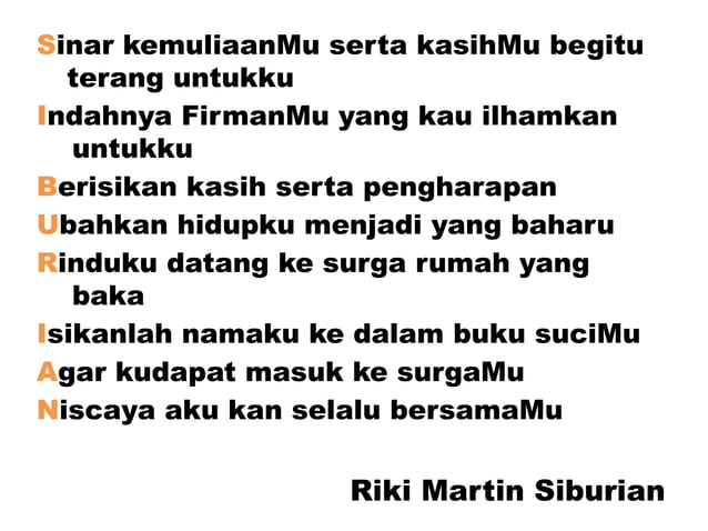 Video ini berisi penjelasan materi menulis puisi akrostik | PPTX
