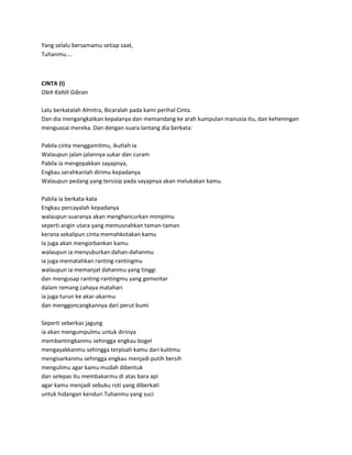 Puisi kahlil gibran | DOCX