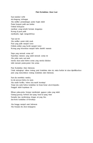 Puisi keindahan alam laut | DOCX