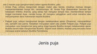 pengertian puja, jenis puja dalam agama Buddha | PPTX