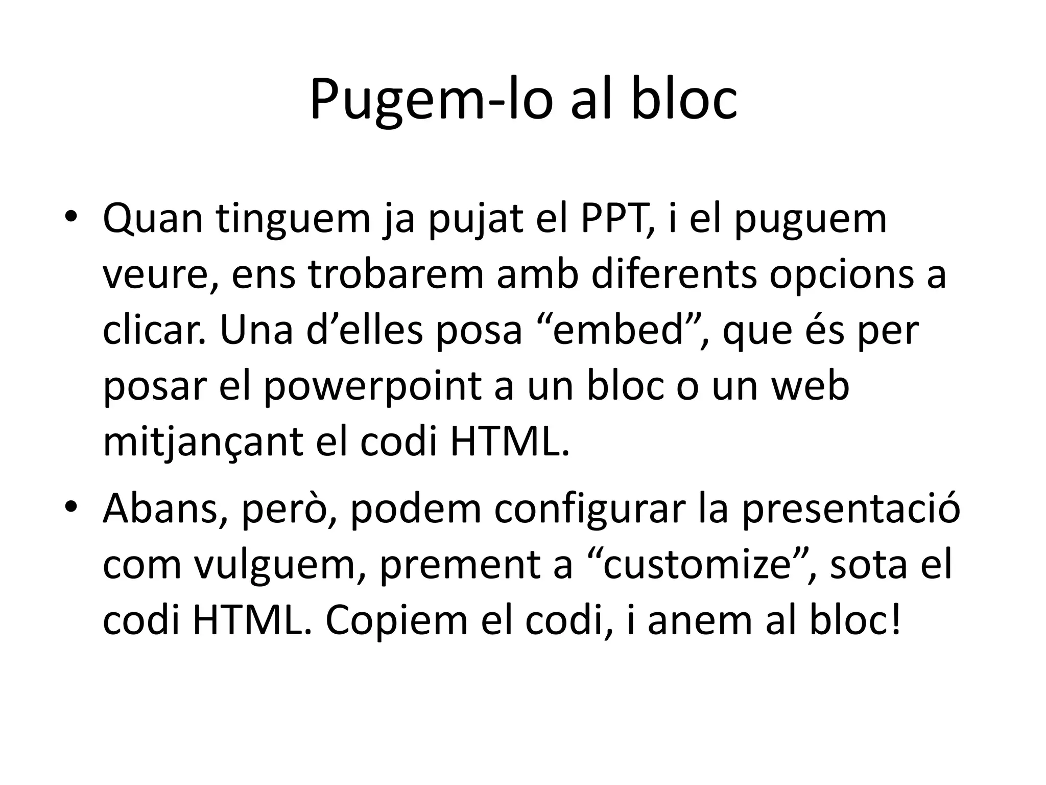 Pujar una presentació de power point al bloc | PPTX