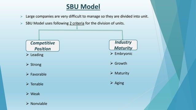 Corporate Division Plan, Business Unit Plan, Assigning Resource to SBU ...