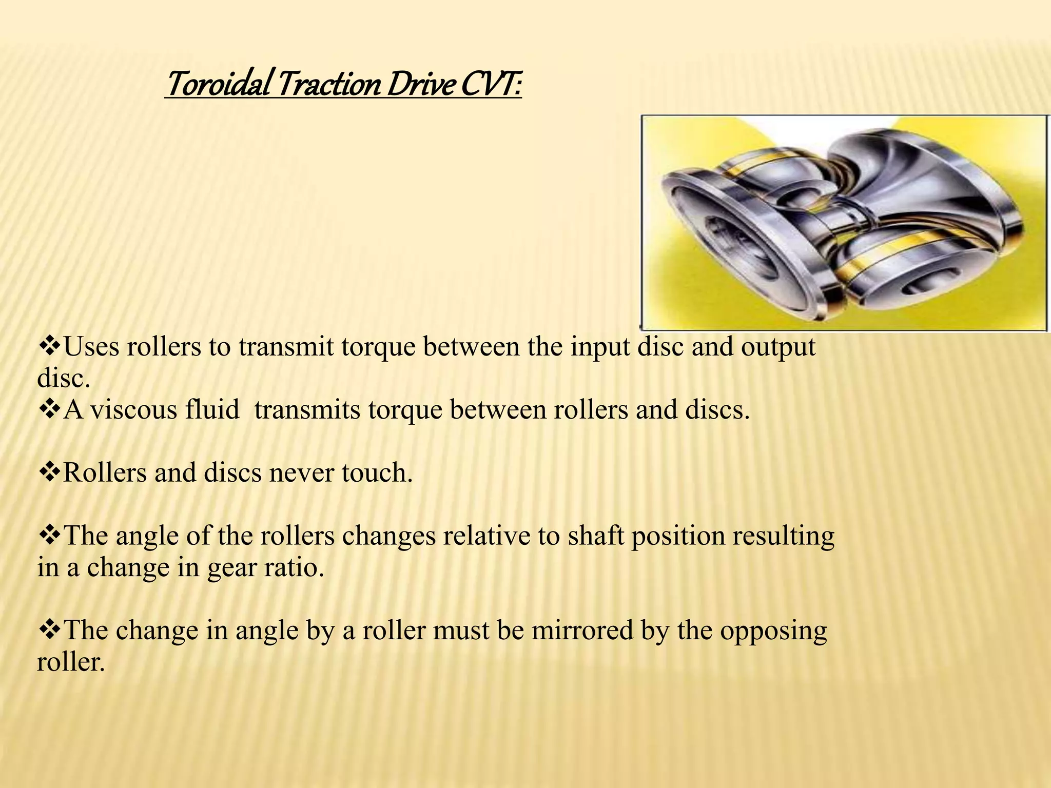 PPT ON CONTINUOUSLY VARIABLE TRANSMISSION CVT by Pukhraj Palariya | PPTX
