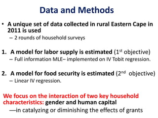 Economics, Policy and Value Chains: Effects of Social Grants on Labor ...