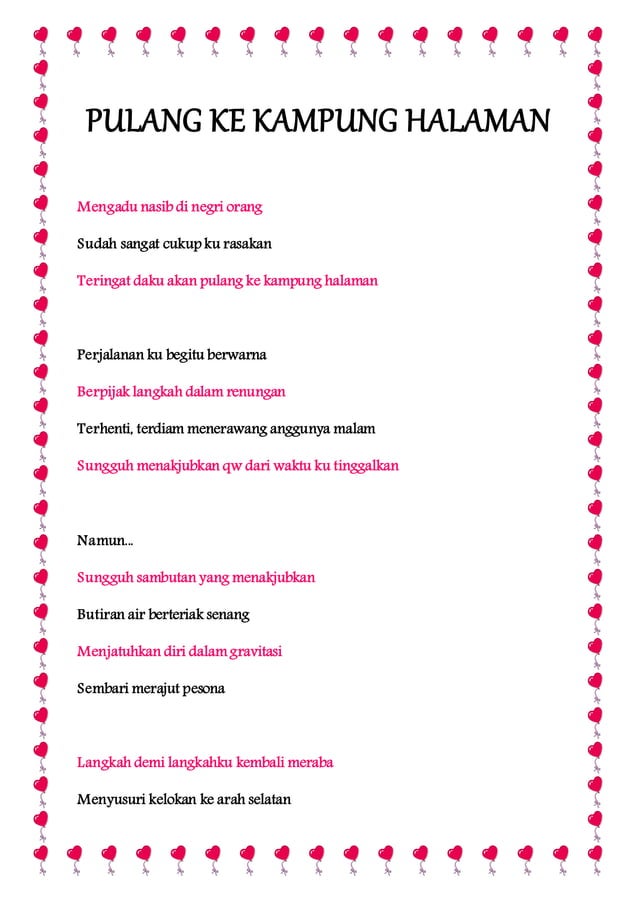 Pulang ke kampung halaman | DOCX