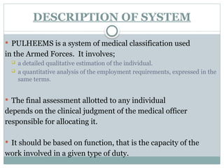 PULHEEMS for the assesment of individual health-1.pptx | Physical ...