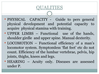 PULHEEMS for the assesment of individual health-1.pptx | Physical ...