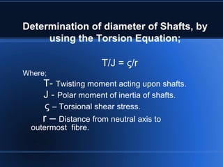 DESIGN OF SHAFT | PPT