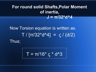 DESIGN OF SHAFT | PPT | Physics | Science
