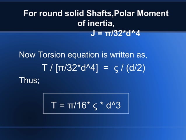 DESIGN OF SHAFT | PPT | Physics | Science