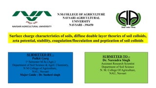 Diffuse Double Layer Theories Of Soil Colloids | PPTX