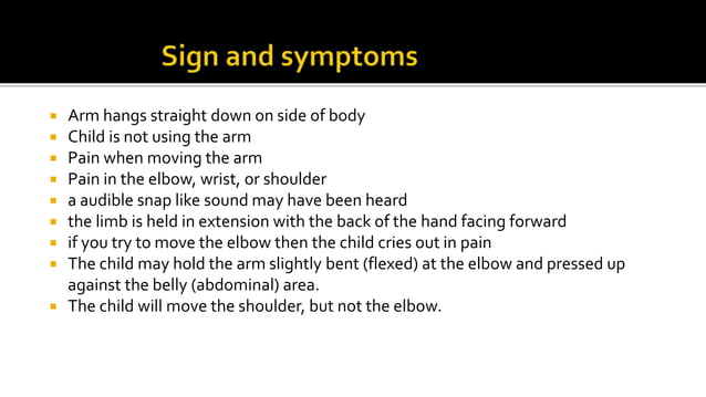 Pulled elbow | PPTX | Death, Injury, or Military Conflict | Sensitive ...