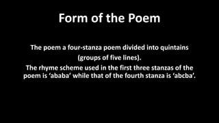 Pulley by George Herbert, Summary and Analysis | PPTX