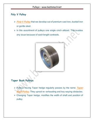 Pulleys & Flywheels Manufacturers | DOCX