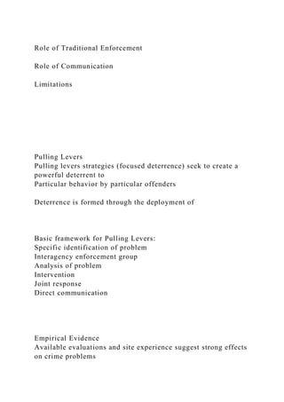 Pulling Levers PolicingADVOCATEIntroductionOrigi.docx | Crime & Harmful ...
