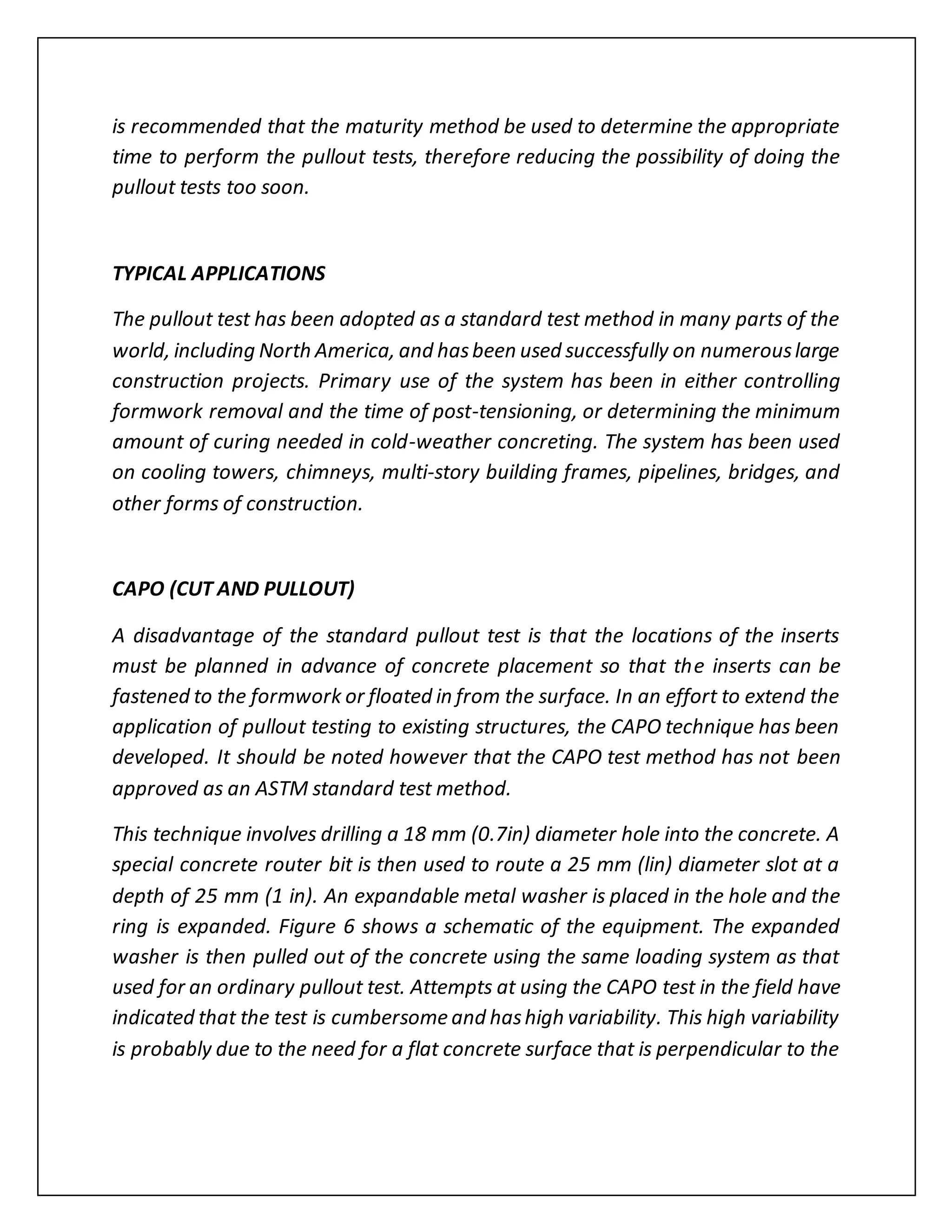 Pullout test as a nondestructive test method in structural engineering ...
