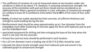 Pull out test for concrete | PPTX