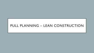 Pull Planning is used in Lean Design.pptx