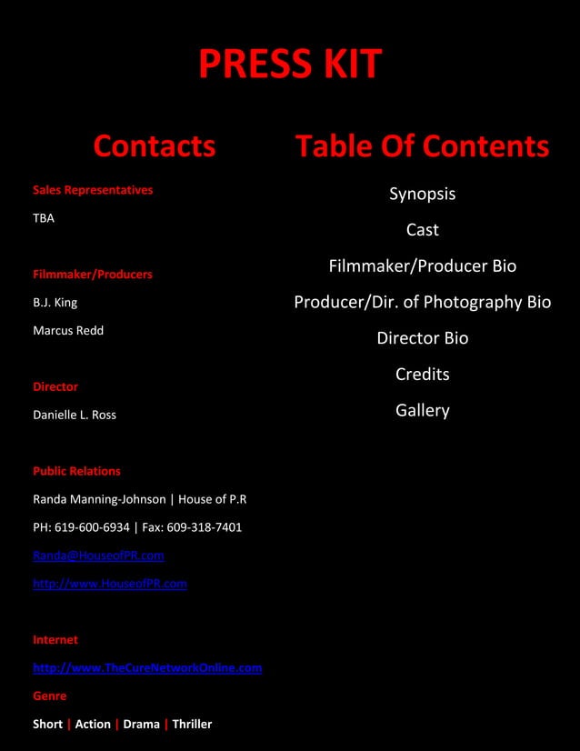 Pull (The Movie) Press Kit | PDF