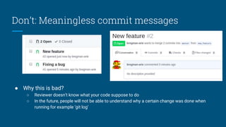 Pull requests do's and don'ts | PPTX