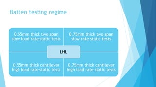 Pull through failure performance of light gauge steel roof battens ...