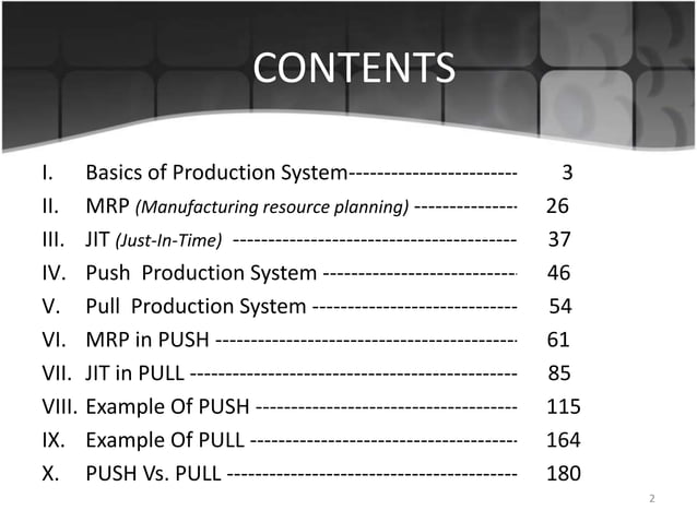 Pull Vs. Push Production | PPTX | Manufacturing Industry | Industries