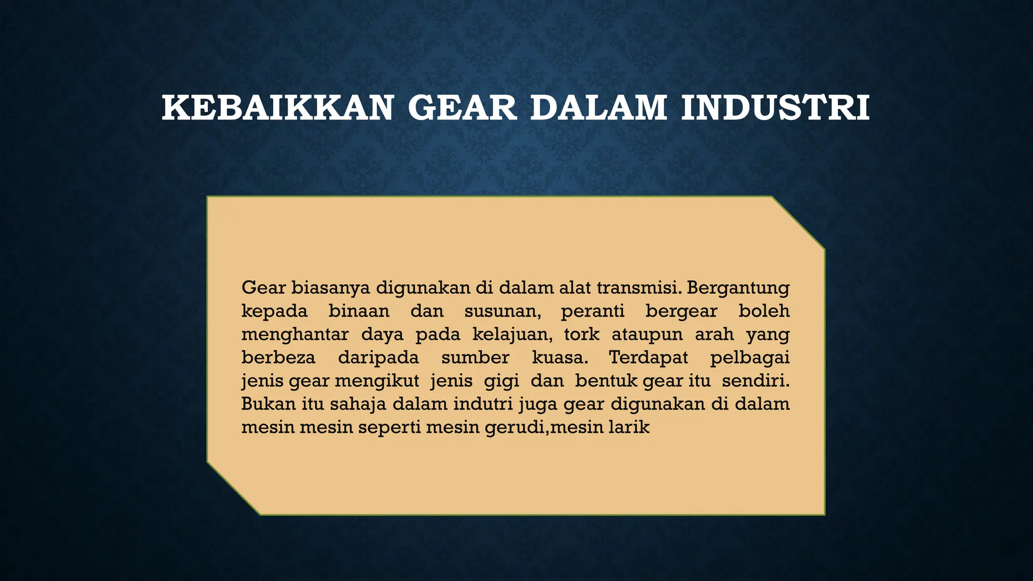Sistem kenderaan pulley dan gear teknologi | PPTX