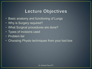 PulmonarySurgeries for Physiotherapists .pptx