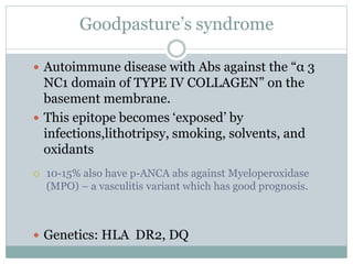 Pulm. renal syndromes(renal prespective) | PPTX