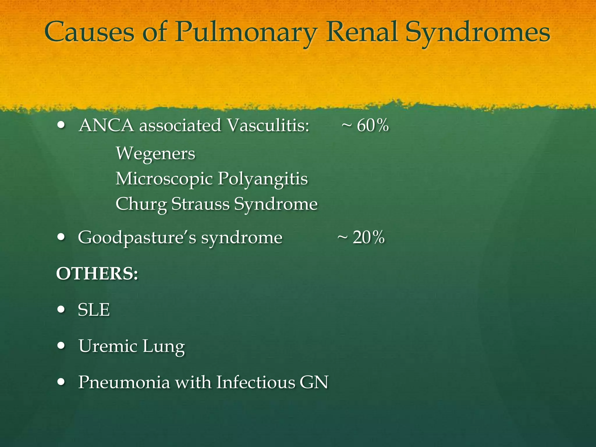 Pulmonary Renal Syndromes | PPTX