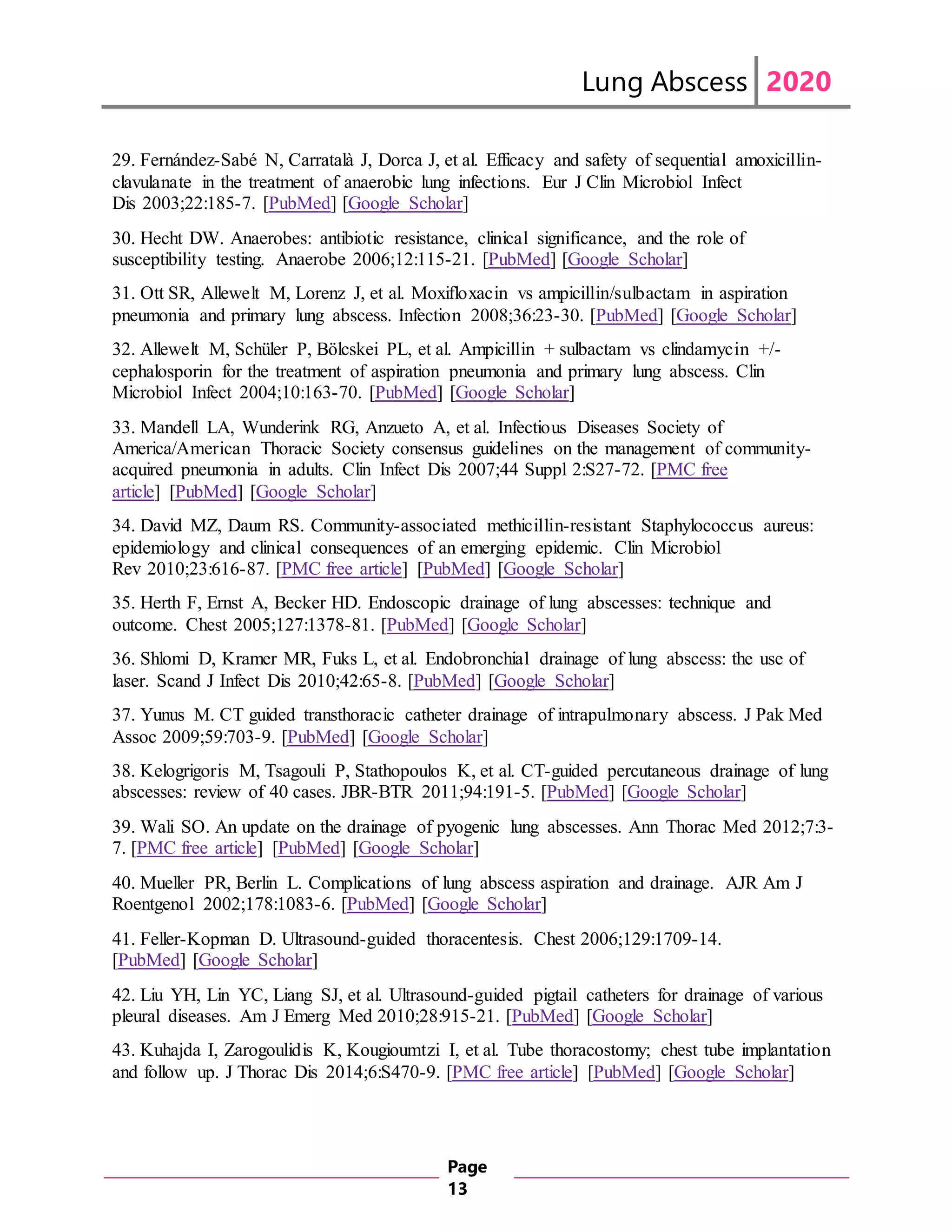 Lung Abscess, Pulmonolgy | DOCX
