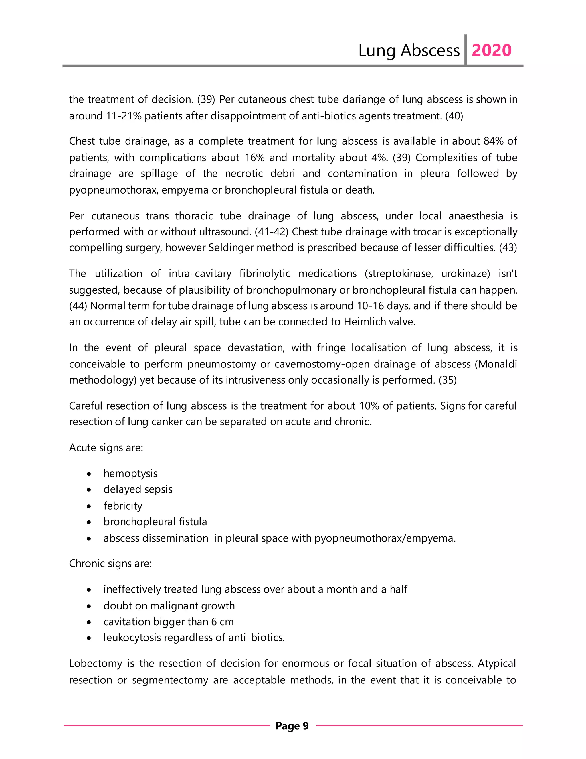 Lung Abscess, Pulmonolgy | DOCX