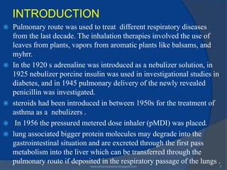 Pulmonary drug delivery | PPTX