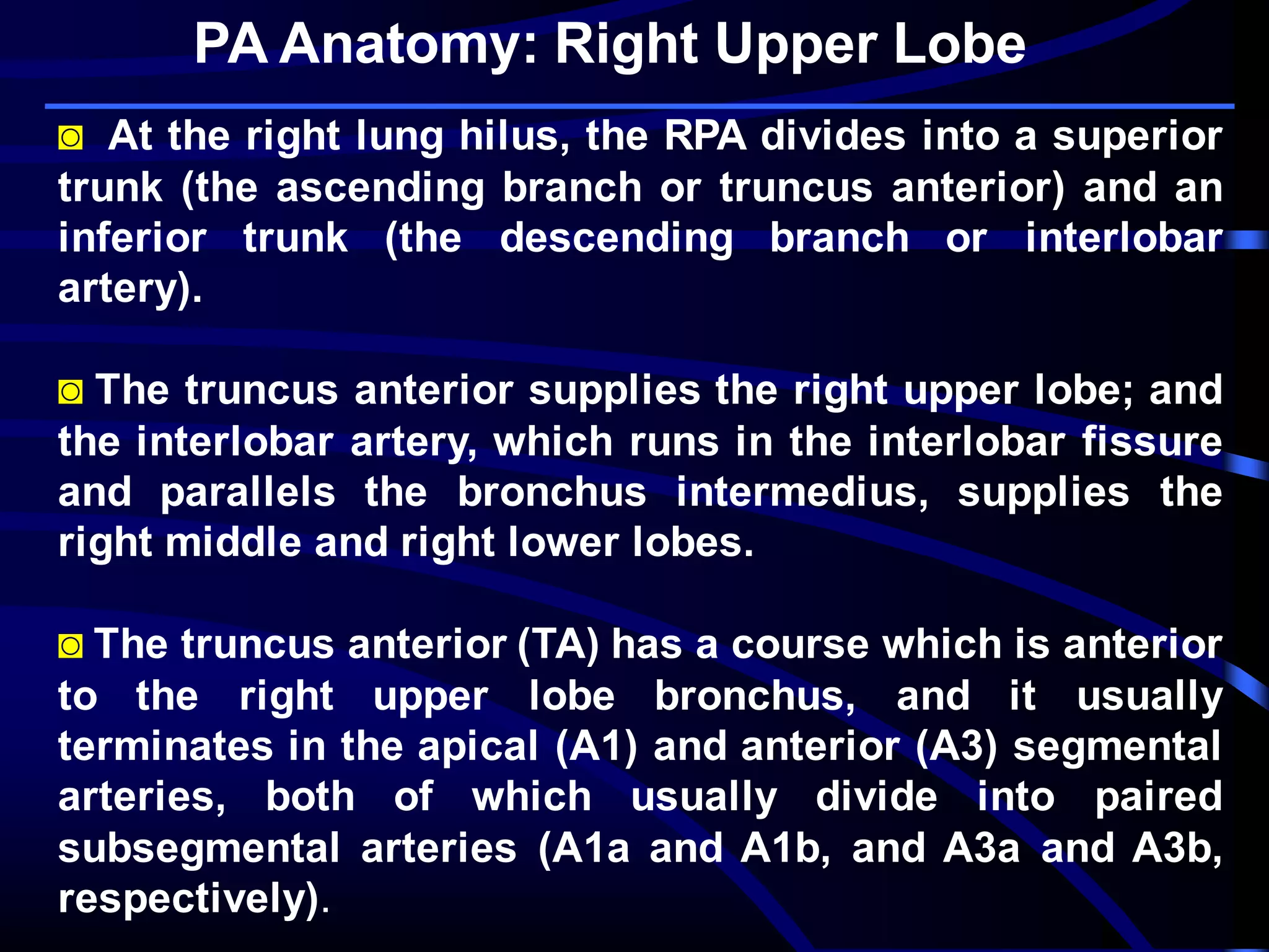 Pulmonary Artery Anatomy and Pulmonary Embolism | PDF