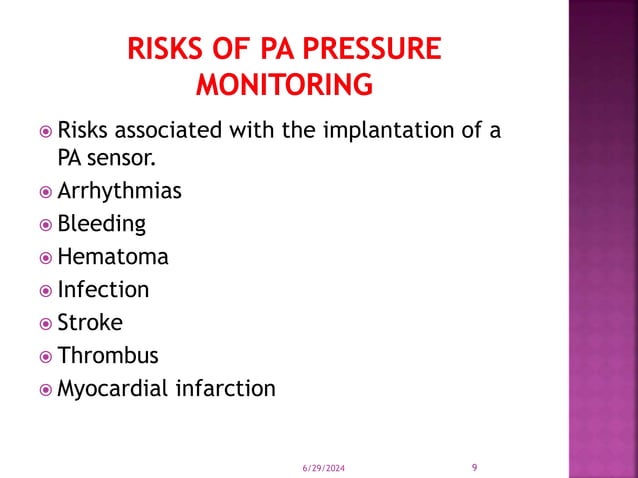Pulmonary Artery Pressure Monitoring.pptx | Heart and Cardiovascular ...