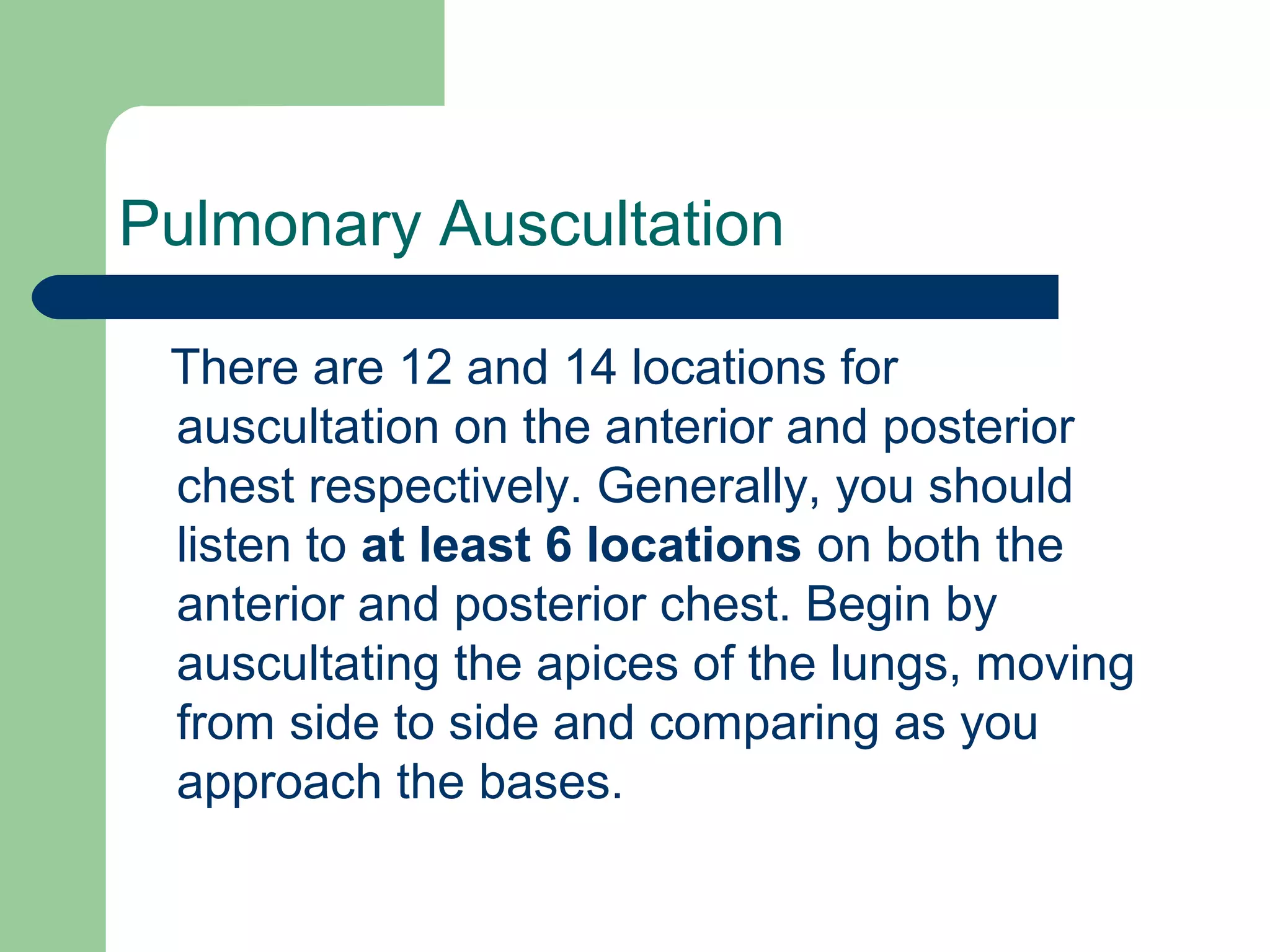 Pulmonary auscultation | PPT