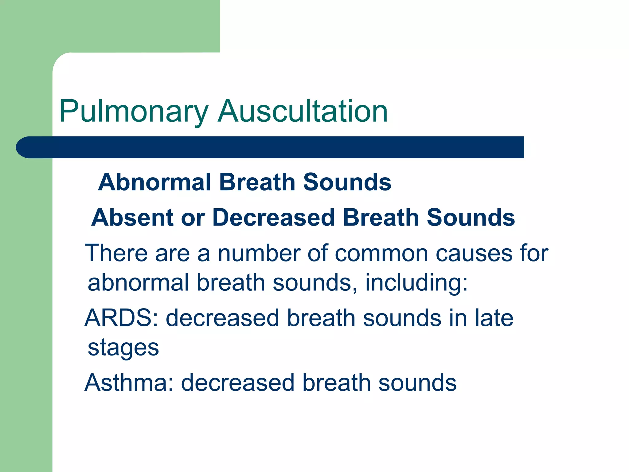 Pulmonary auscultation | PPT
